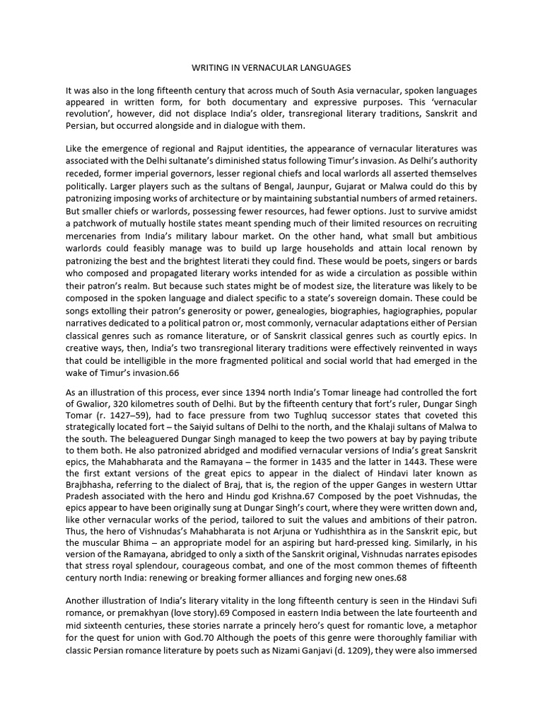 Vernacular Language and Literature - Medieval Regional | PDF