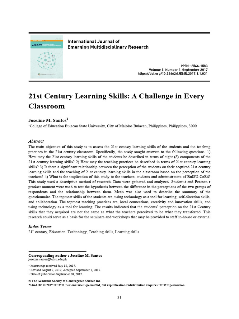 21st Century Learning Skills A Challenge | PDF | Teachers | Learning