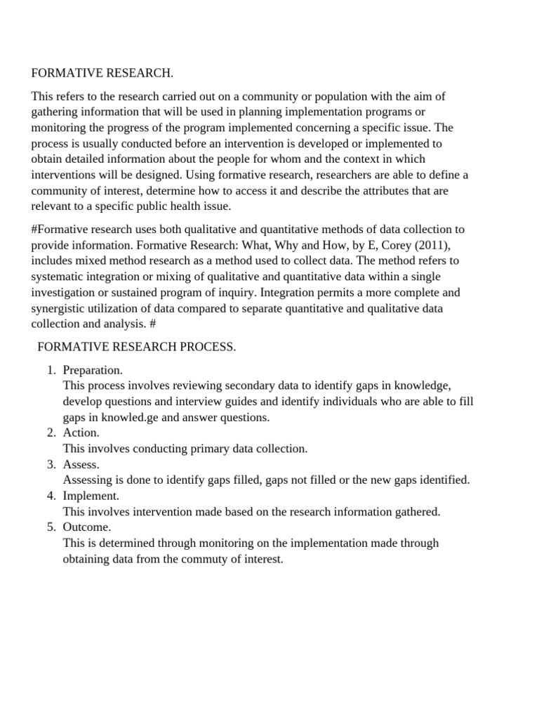 Formative Research | PDF
