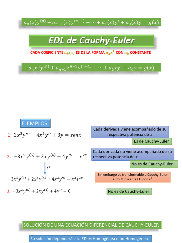EDL de Cauchy-Euler | PDF | Ecuaciones | Ecuaciones diferenciales