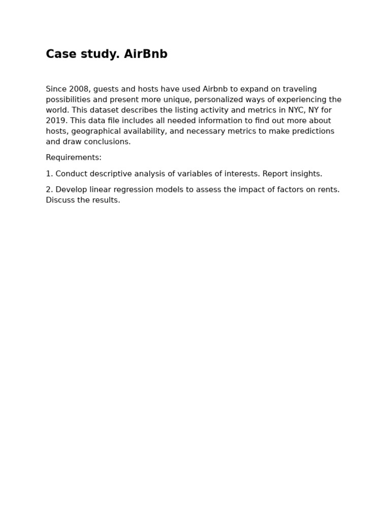 Case Study. Airbnb | PDF