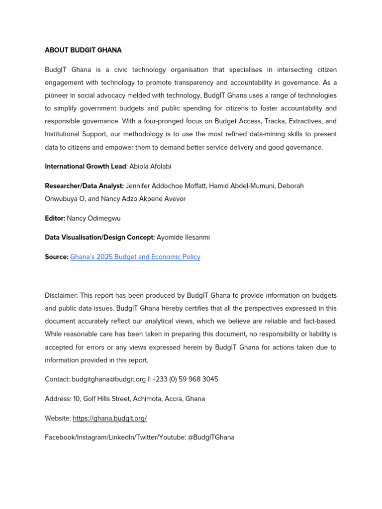 Analysis of Ghana's 2025 National Budget | PDF | Cost Of Living ...