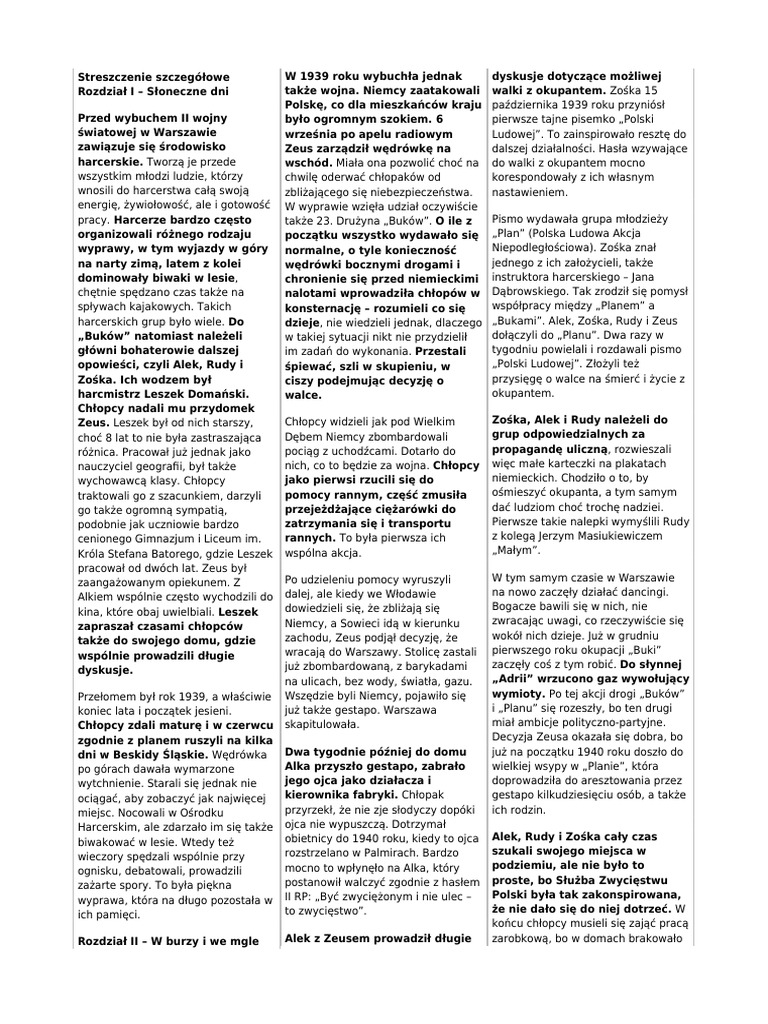 Kamienie Na Szaniec - Sciaga | PDF