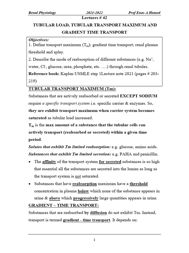 Renal Tubular Transport Mechanisms | PDF | Kidney | Organ (Anatomy)