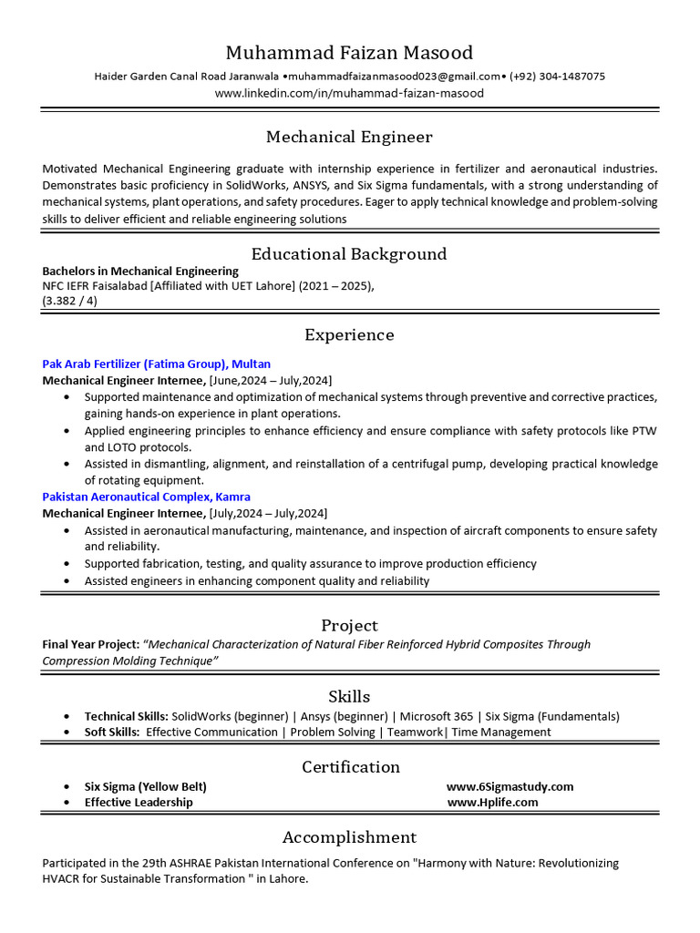 Graduate Mechanical Engineer | PDF | Engineering