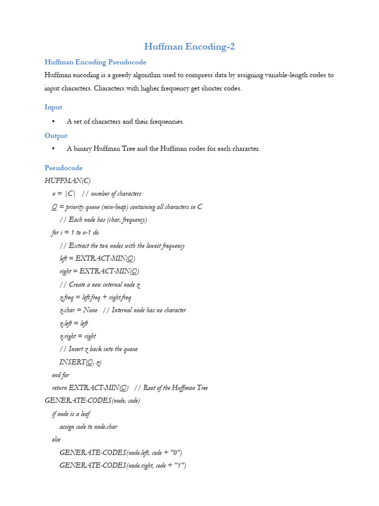 Huffman Encoding 2 Pdf