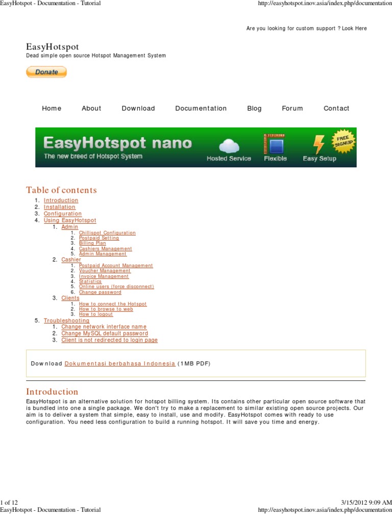 Easy Hotspot - Documentation - Tutorial | PDF