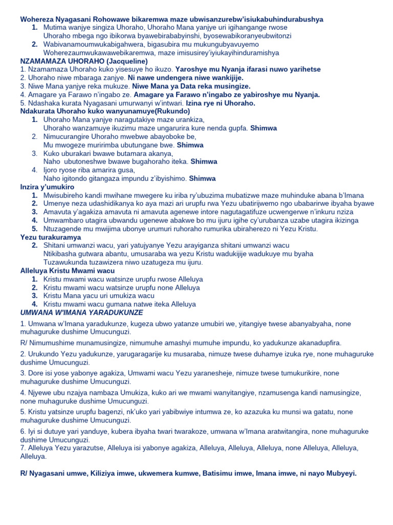 Ibyanditswe by'Imana: Gushima no Kwizera | PDF | Mass (Liturgy)