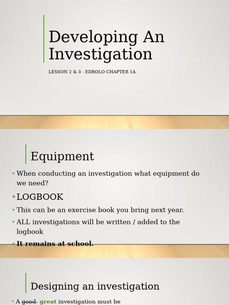 Investigation Design and Data Analysis Guide | PDF | Experiment ...