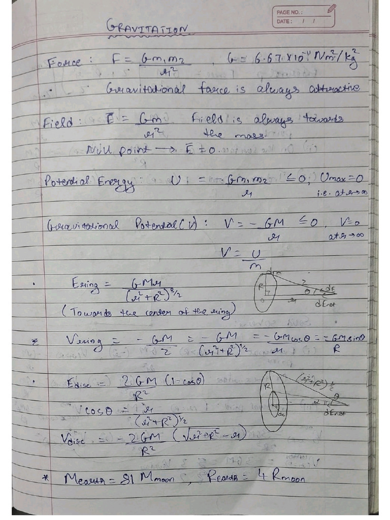 Gravitation Notes | PDF
