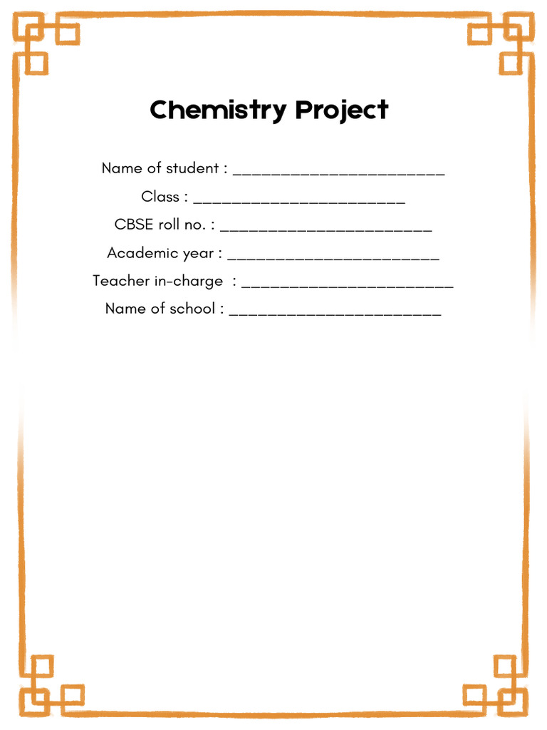 Chemistry Project Front Page - 20241112 - 225005 - 0000 | PDF