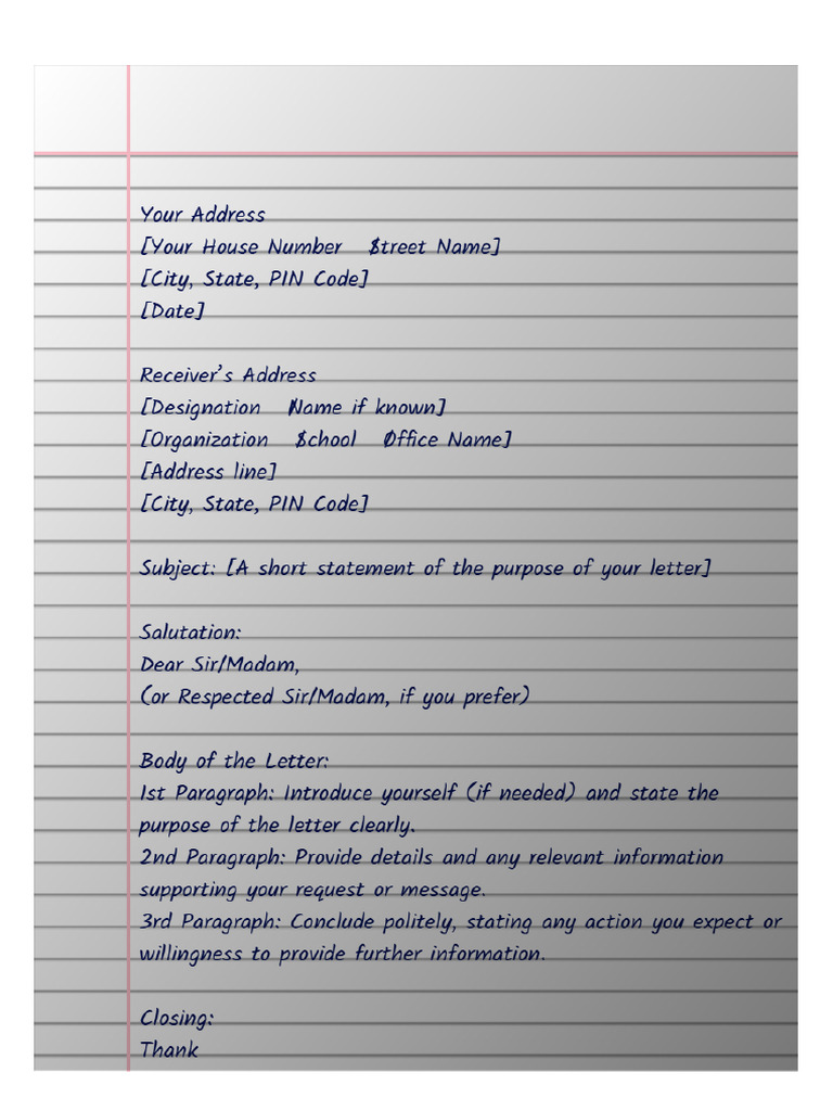 Class 10 Letter Format or Example | PDF