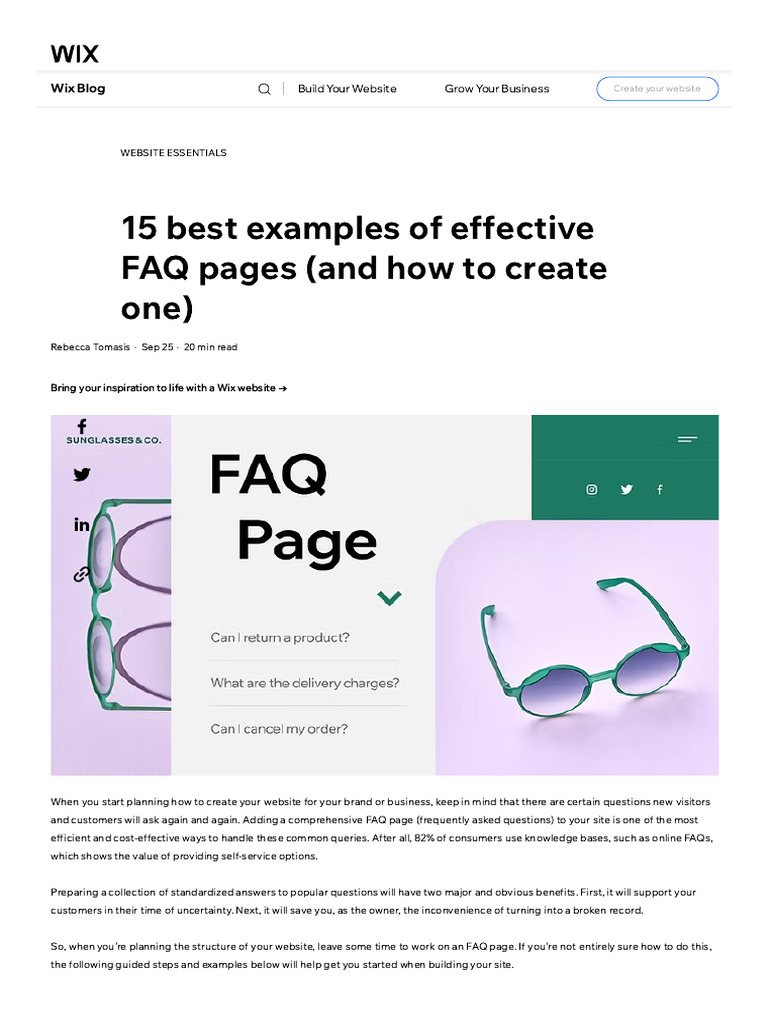 Best Examples of Effective FAQ Pages (And How To Create One) | PDF ...