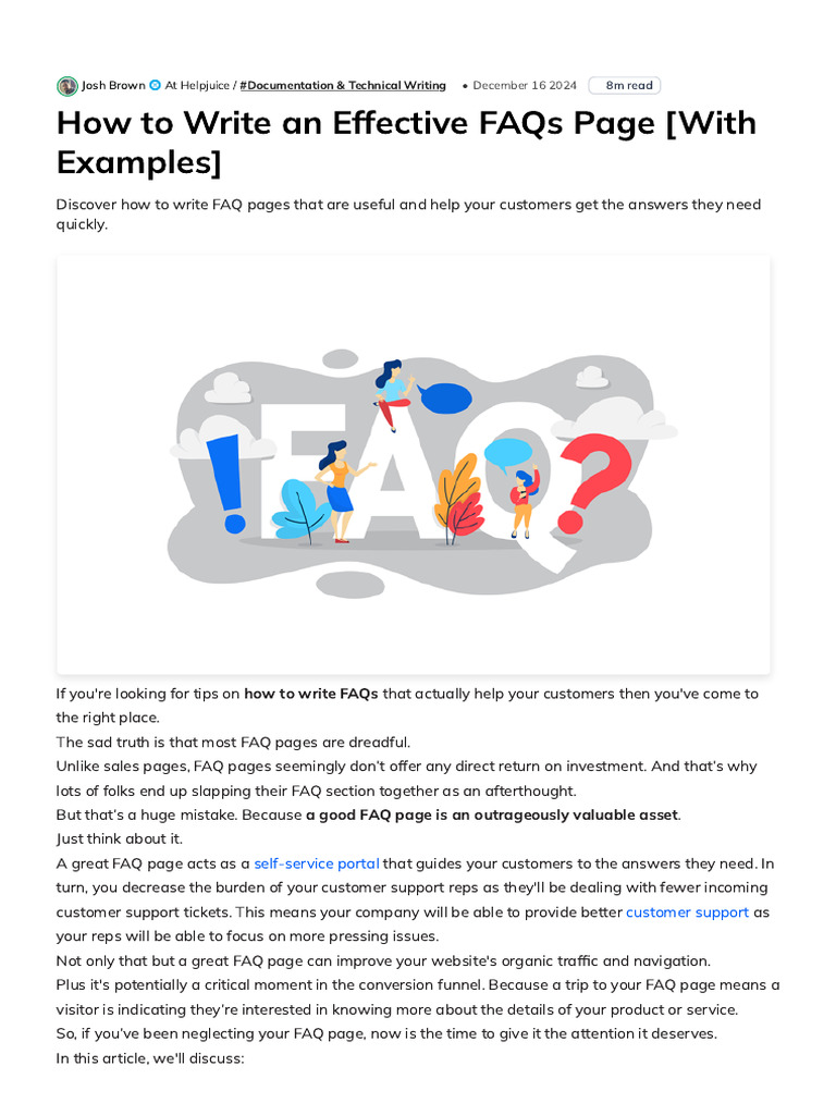 How to Write an Effective FAQs Page [With Examples] | PDF | Faq ...