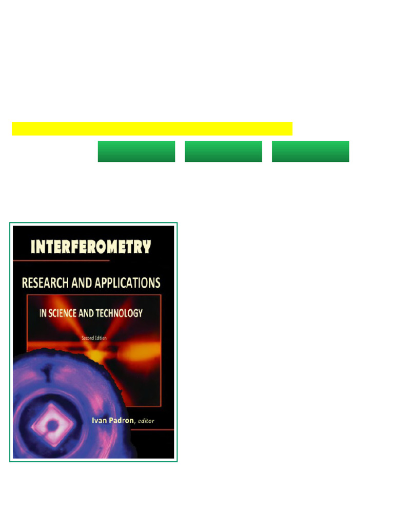 (Ebook) Interferometry - Research and Applications in Science and Technology by Ivan Padron ISBN ...