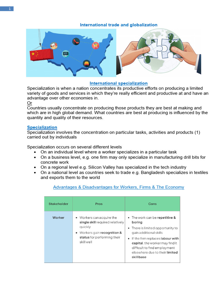 International Trade and Specialization Insights | PDF | Currency ...