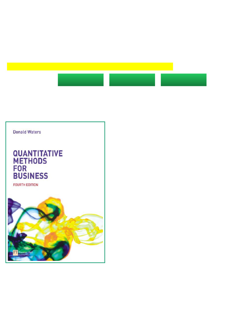 Quantitative Methods for Business 4th Edition Donald Waters Kindle ...