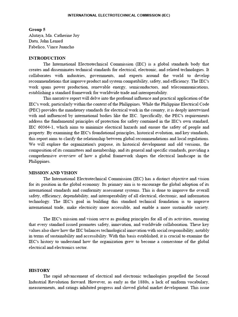 Group 5 IEC | PDF | International Electrotechnical Commission ...
