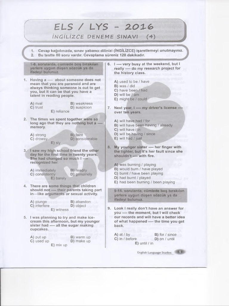 English Language Test Preparation Guide | PDF