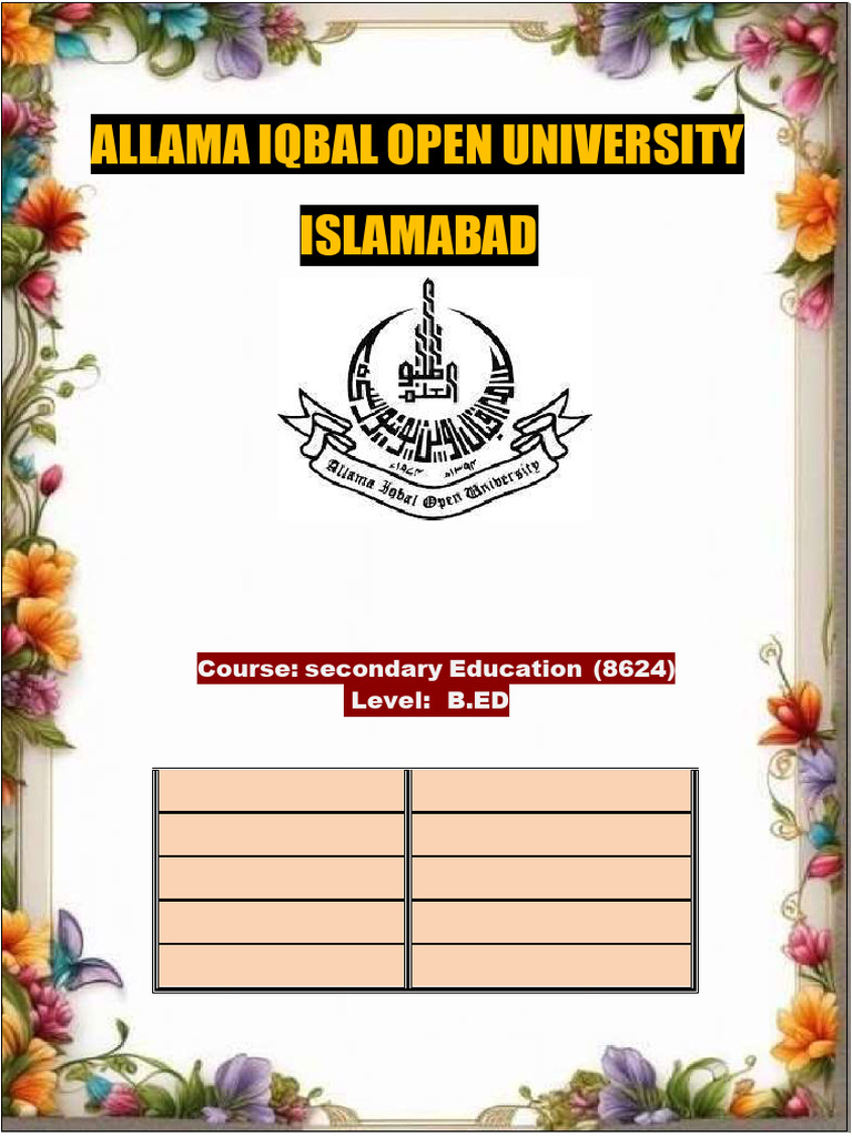 Fahad Sample 2 8624-1 | PDF | Educational Assessment | Curriculum