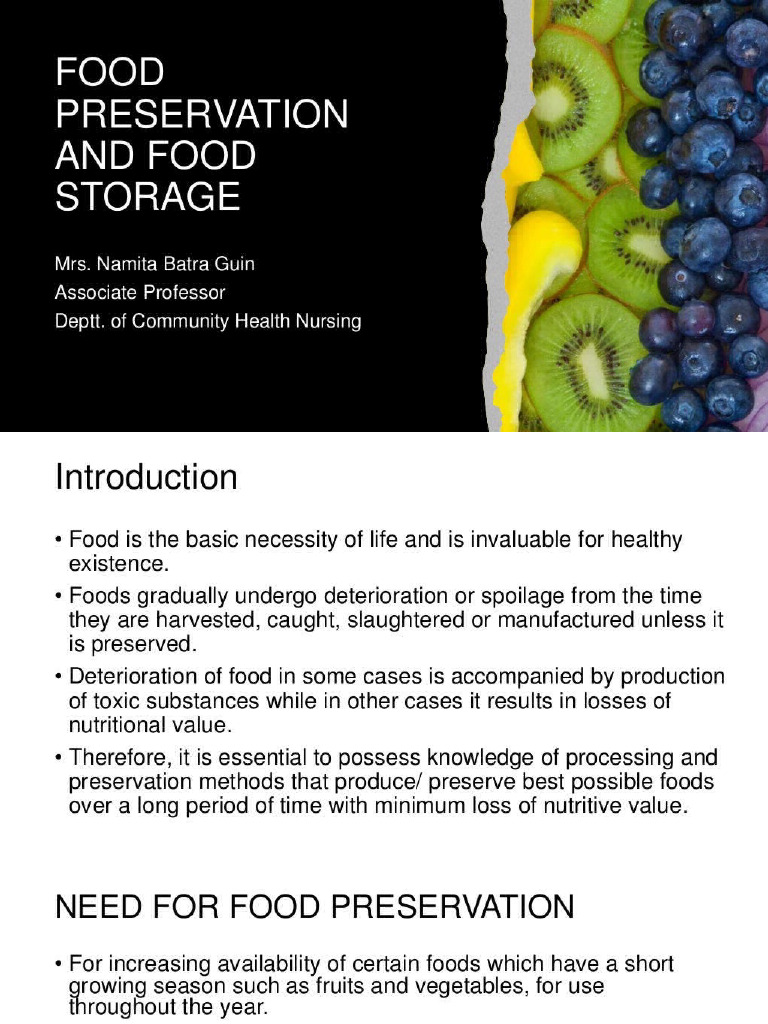Unit 4 Food Preservation and Storage | PDF