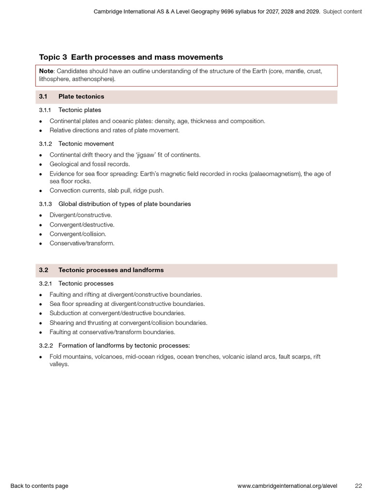 Cambridge International As & A Level 9696 Geography Syllabus For ...