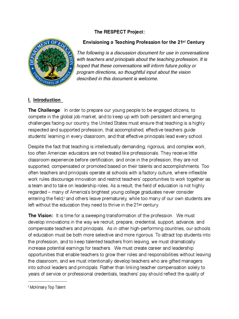 Respect Discussion Document | Download Free PDF | Teachers | Leadership