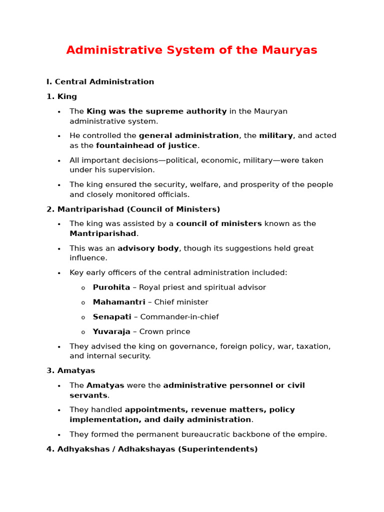 Administrative System of The Mauryas | PDF | Crime & Violence | Crimes