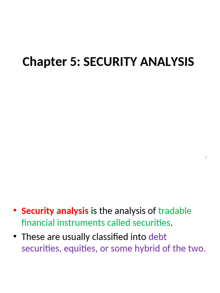 Chapter 5 Security Analysis Lecture Note | PDF | Business Cycle | Economics