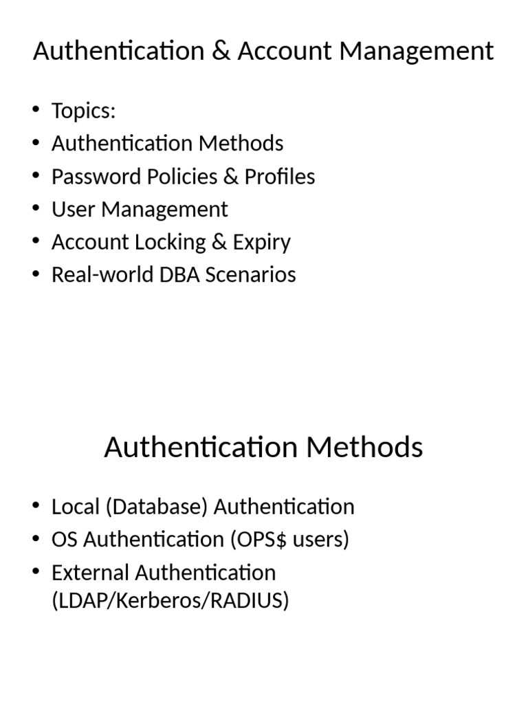 2 Oracle Authentication Training | PDF