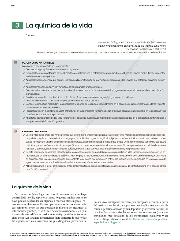 Cap 3 Redolar La Quimica de La Vida | PDF | Abiogénesis | Vida