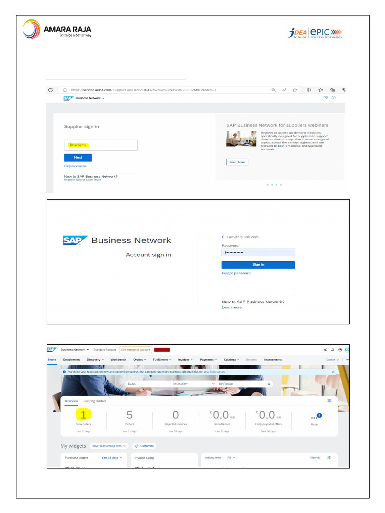 OC & ASN Creation Process in Ariba | PDF | Invoice | Computing