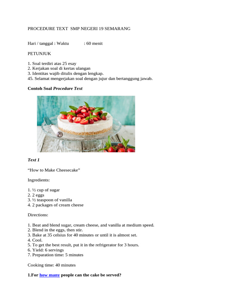 Procedure Text Examples and Recipes | PDF | Cuisine | Cooking