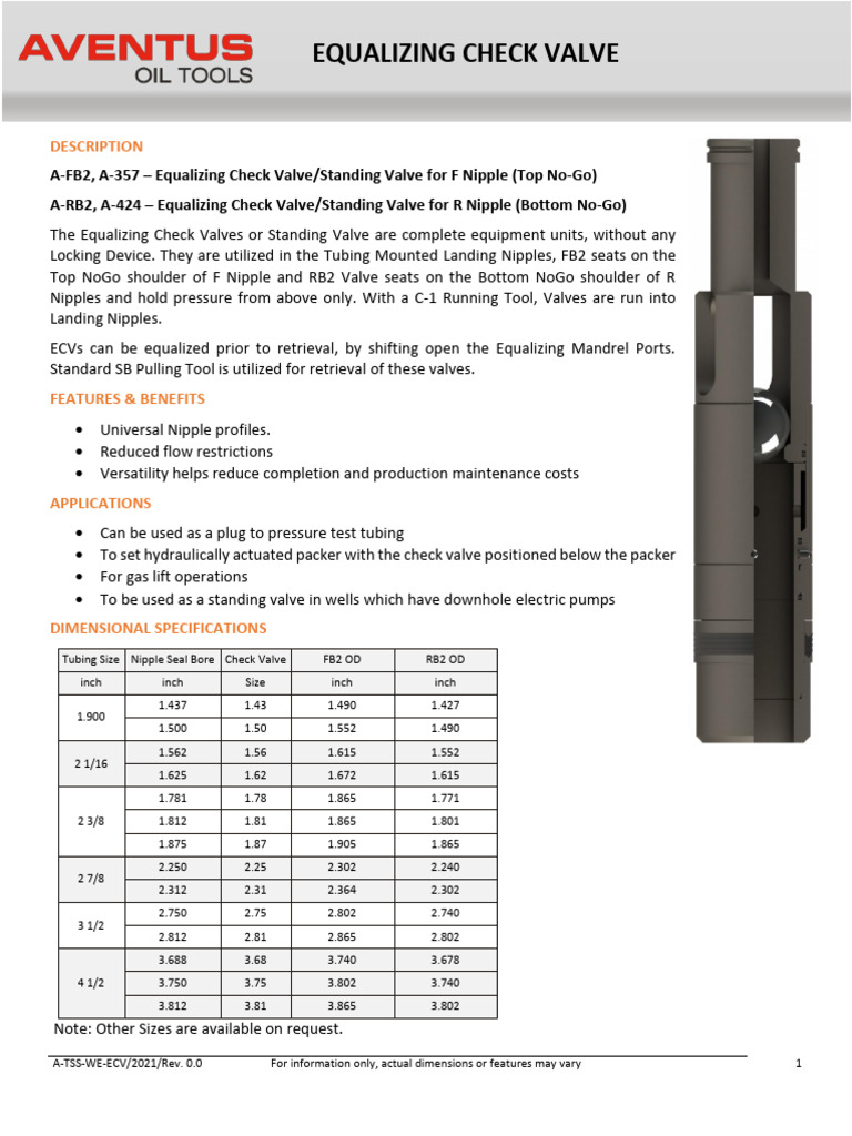 Equalizing Check Valve Fb2 Rb2 | PDF | Valve | Pipe (Fluid Conveyance)