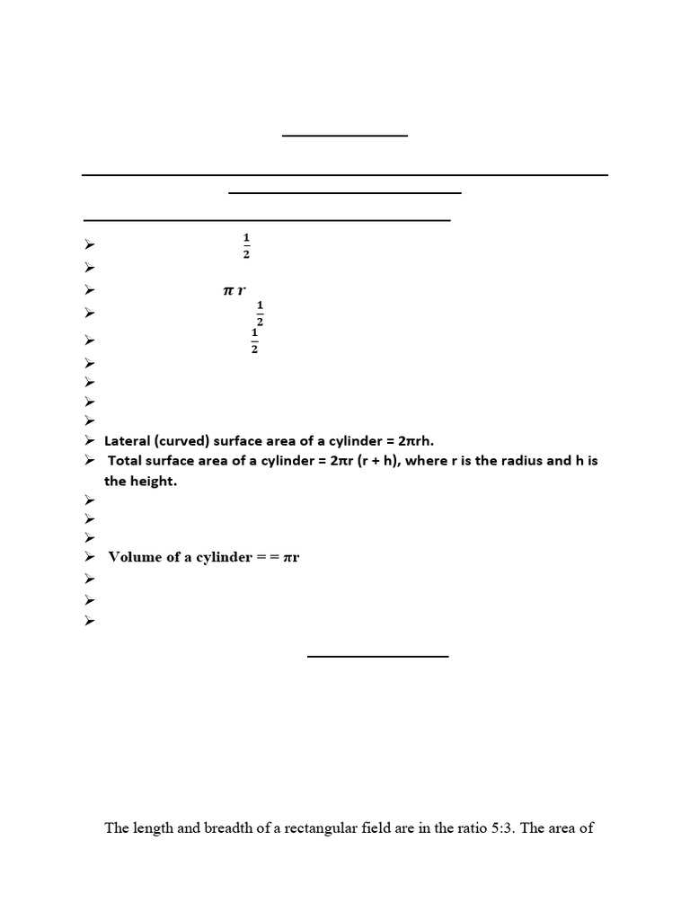 Grade 8 Mensuration Worksheet 2025-26 | PDF | Area | Length
