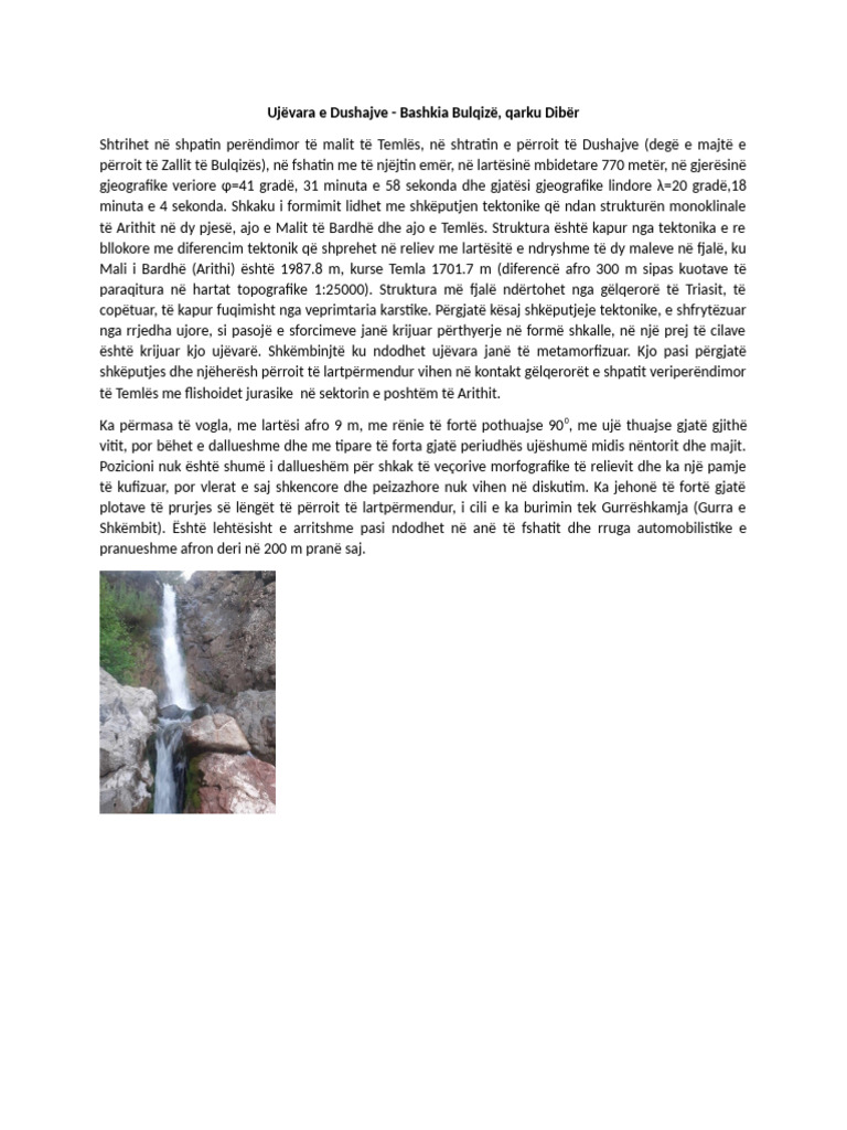 Ujëvara e Dushajve | PDF