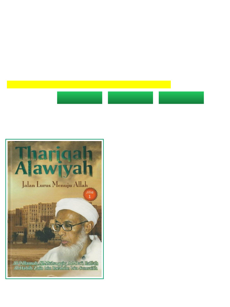 (Ebook) Thariqah Alawiyah: Jalan Lurus Menuju Allah (Jilid 1) by Al ...