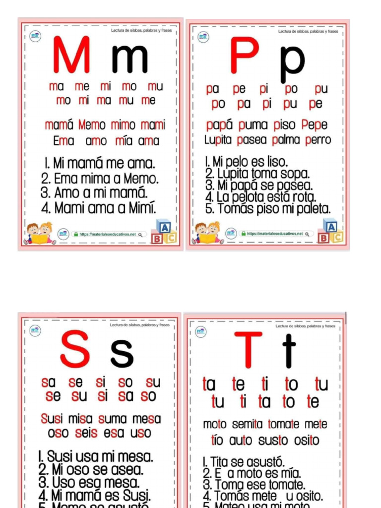 Lectura de Silabas y Frases | PDF