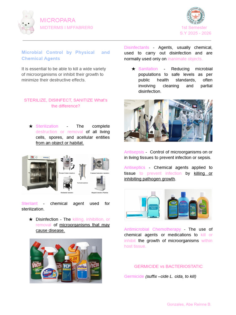 Microbial Control by Physical and Chemical Agents | PDF | Sterilization ...