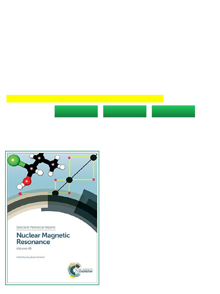 (Ebook) Nuclear Magnetic Resonance: by Vasudevan Ramesh, Ian Brereton ...
