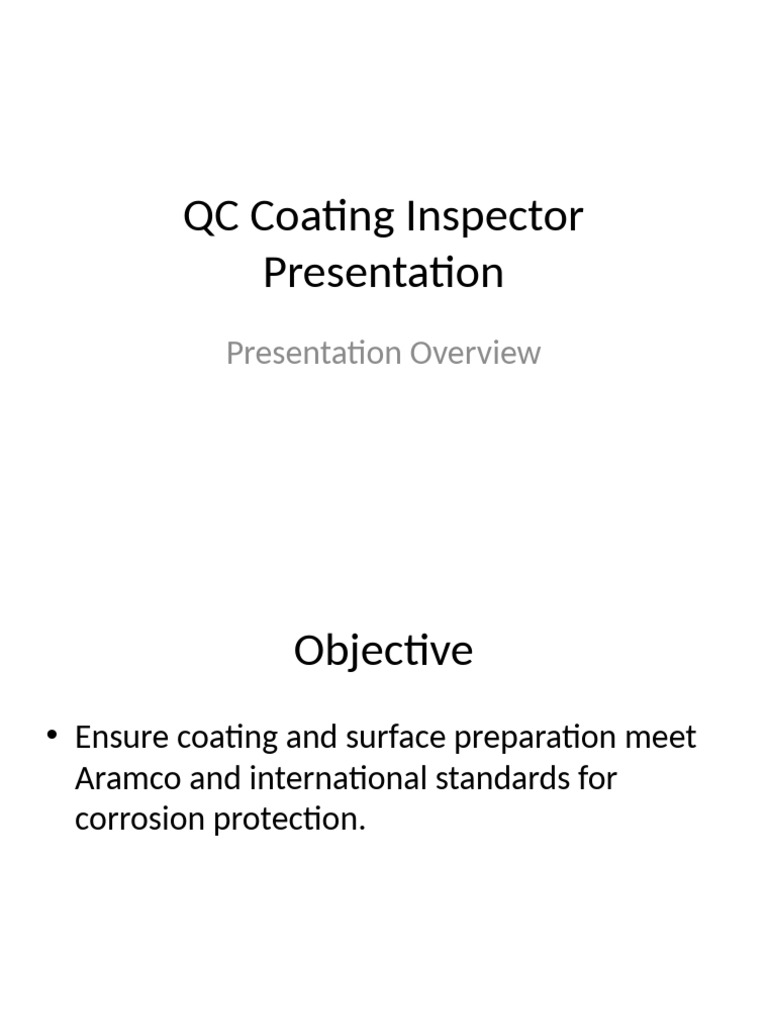 QC Coating Inspector Presentation | PDF
