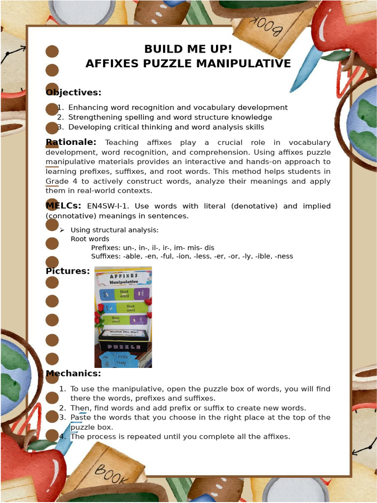 Concept Paper Affixes-Puzzle | PDF