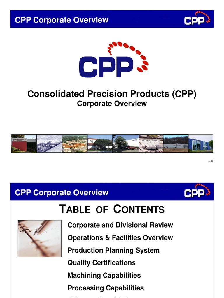 CPP Overview | PDF | Casting (Metalworking) | Industries