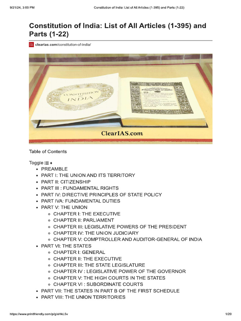 Constitution of India | PDF
