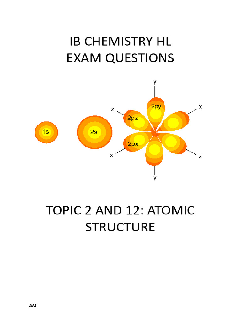 Topic 2 and 12 - Atomic Structure HL 1 | PDF | Atoms | Energy Level