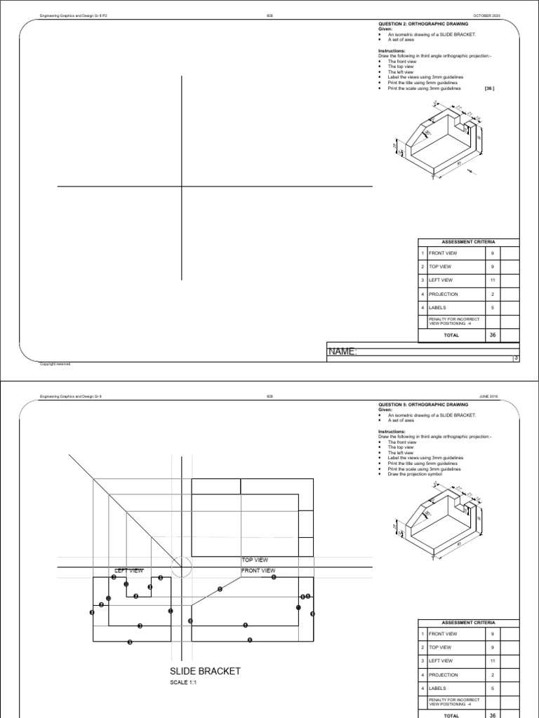 Orthographic Projection Revision | PDF | Linear Algebra | Mathematical ...