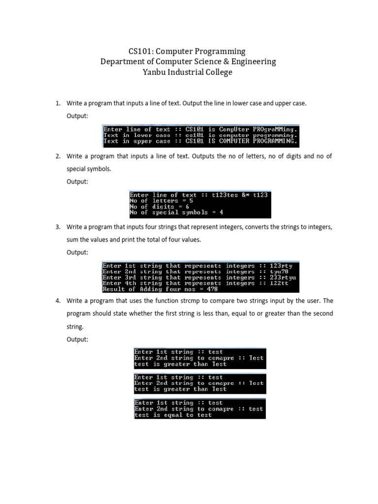 Lab 7 - Strings | PDF