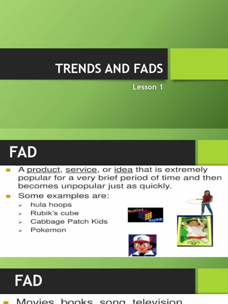 Trends and Fads Lesson 1 | PDF