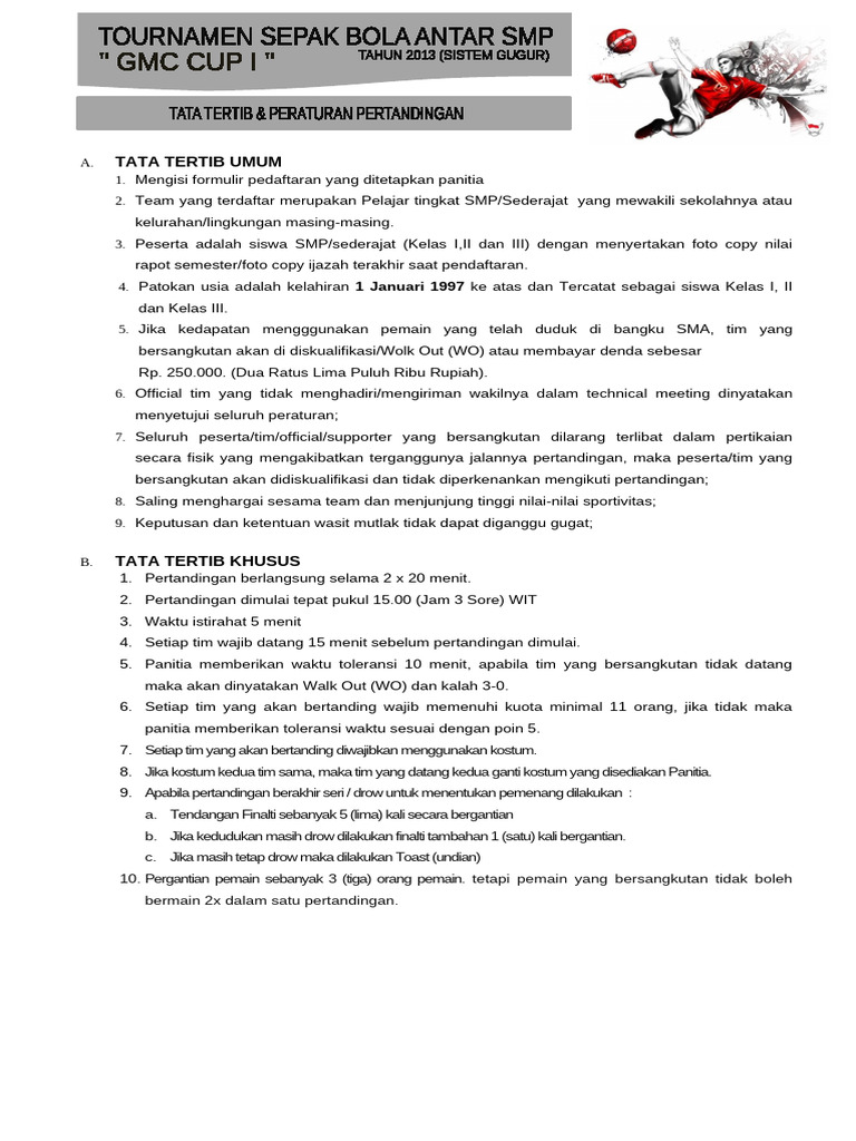 Tata Tertib Pertandingan SMP 2023 | PDF