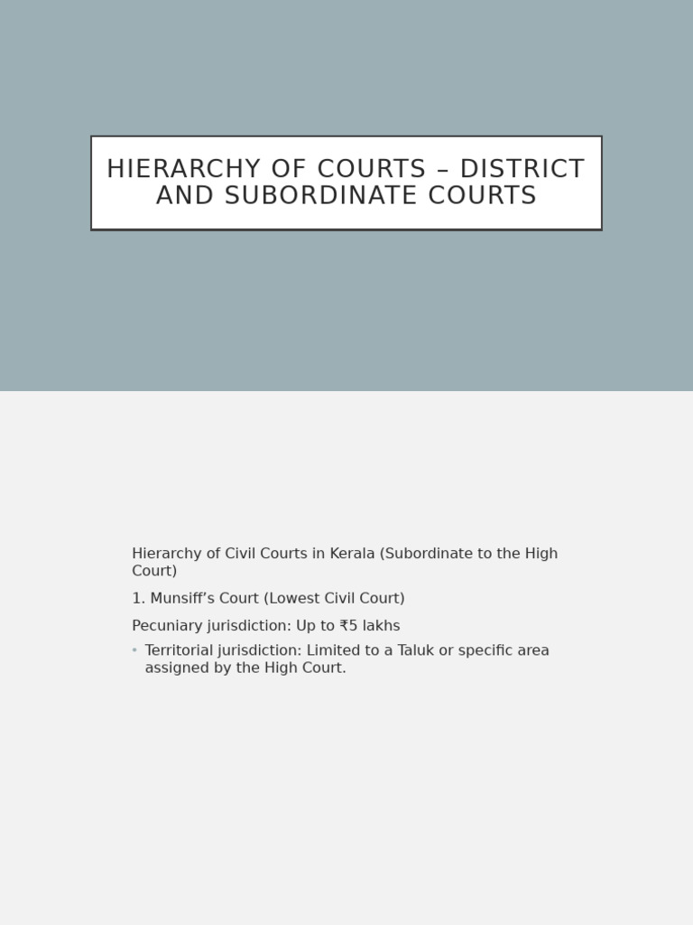 Hierarchy of Subordinate Courts | PDF